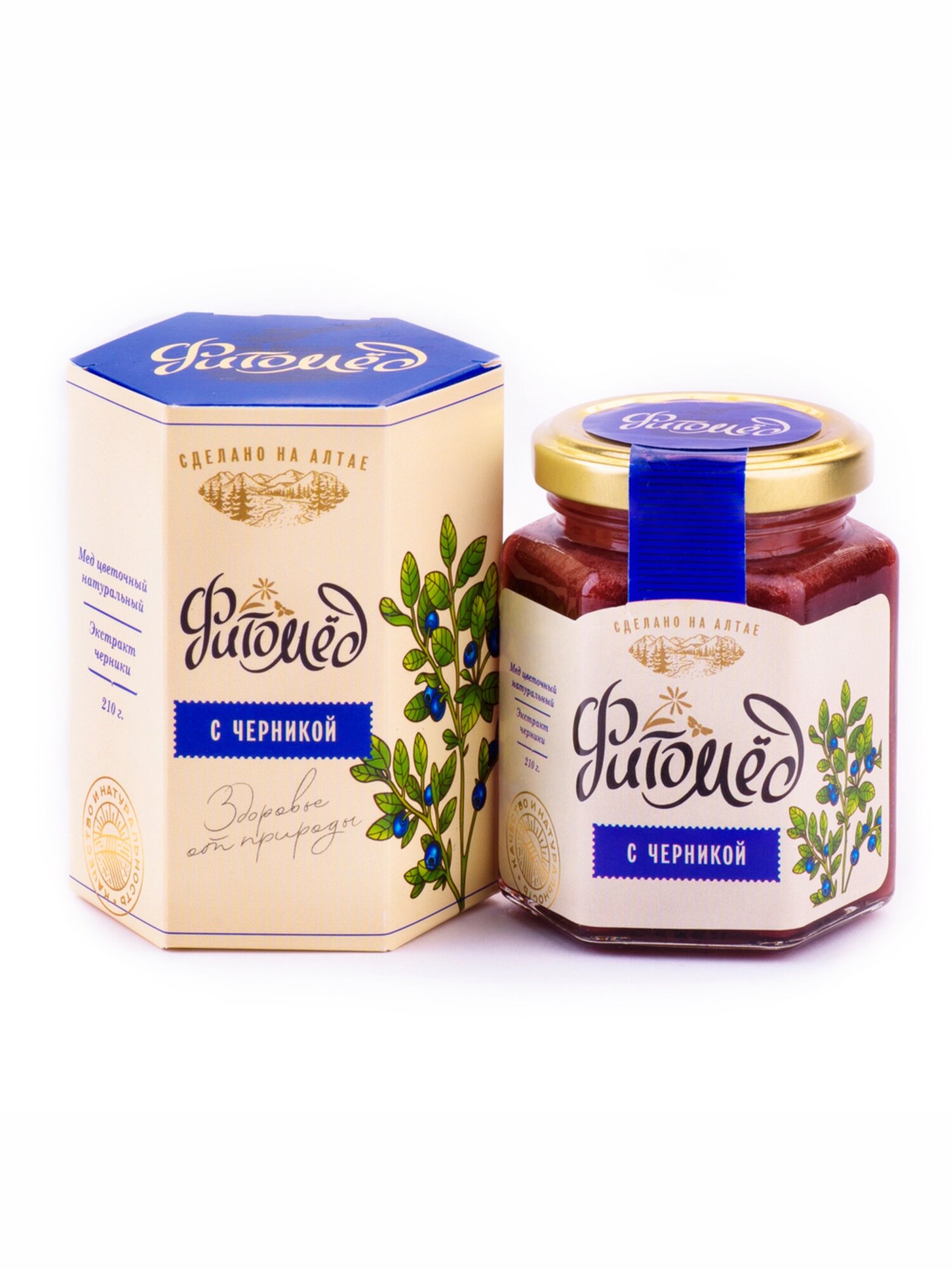 Фитомёд с черникой для повышения остроты зрения от бренда "Пчела и человек", вес 230 грамм
