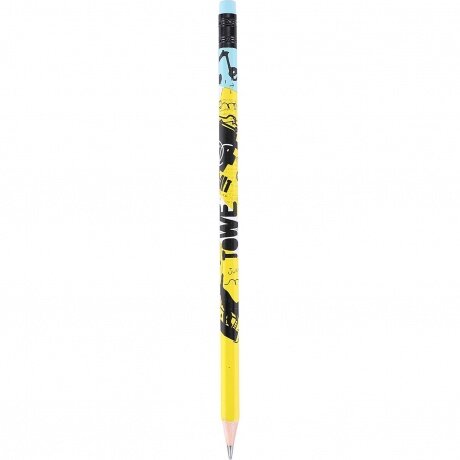 Карандаш чернографитный Deli Arti Graff 2B EU53200-1, корпус ассорти с рисунком (12 шт. в уп-ке)