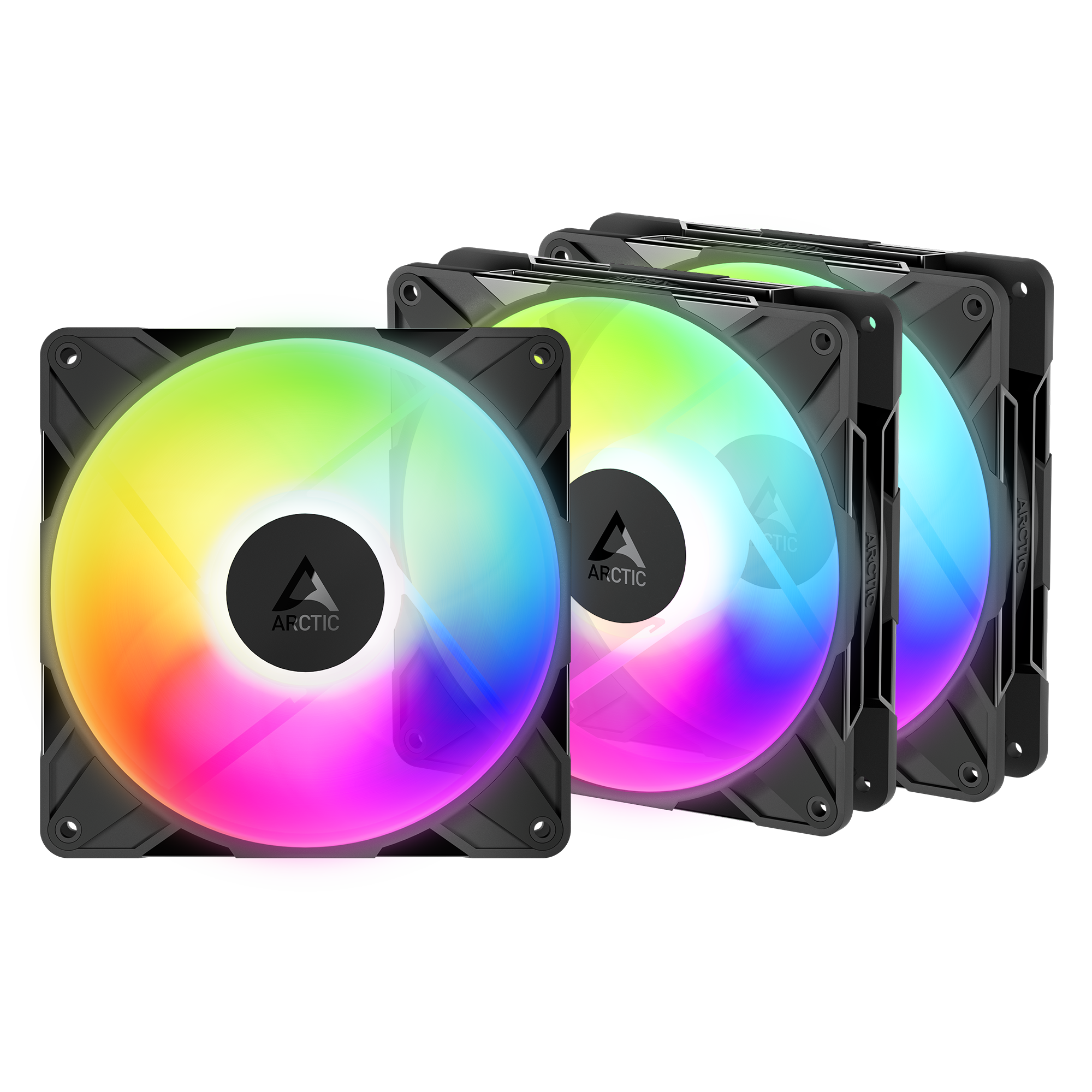 ARCTIC P14 PRO Reverse A-RGB Black 3-pack – 140-мм реверсивный вентилятор для ПК c A-RGB подсветкой,4-pin PWM PST (3 шт)