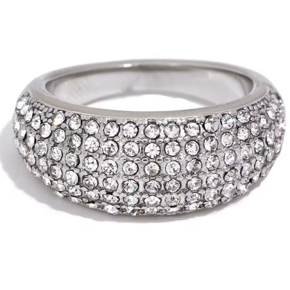 Кольцо обручальное, кристаллы Swarovski, кристаллы Preciosa, фианит, циркон, Swarovski Zirconia, кристалл