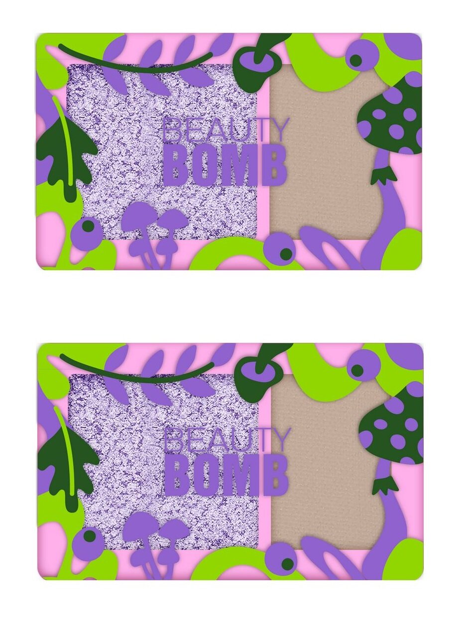 Палетка Beauty Bomb теней для век двойная Double Eyeshadow Palette, тон 04 Mushroom Dance, 3,4 гр - 2 штуки