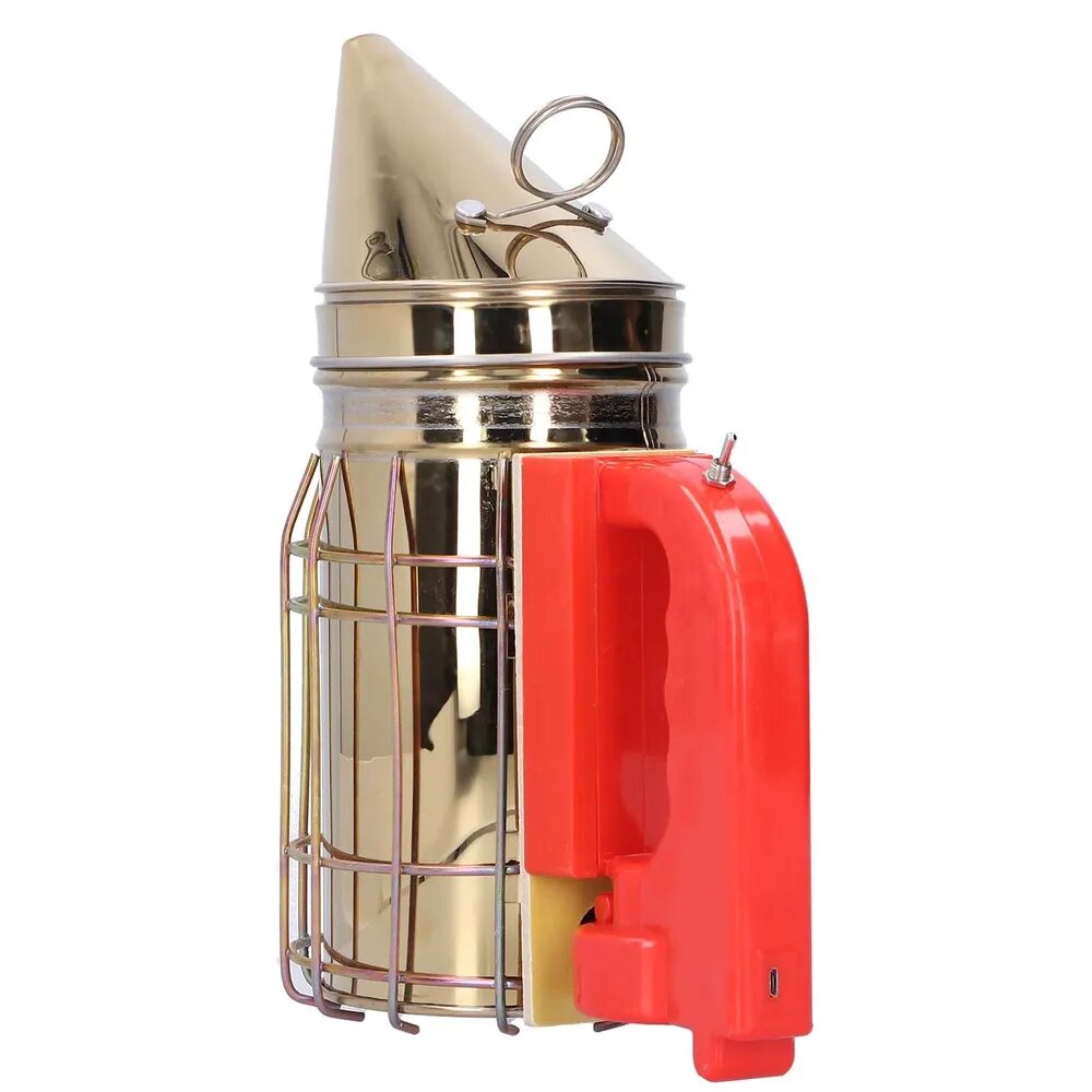 Дымарь для улья - Электрический дымарь для пчел, ручной инвентарь для пасеки, металлический корпус, красный