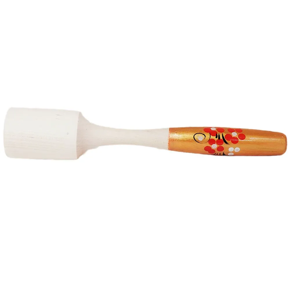 Деревянный пресс, толкушка ручной работы с росписью "Бежевая"