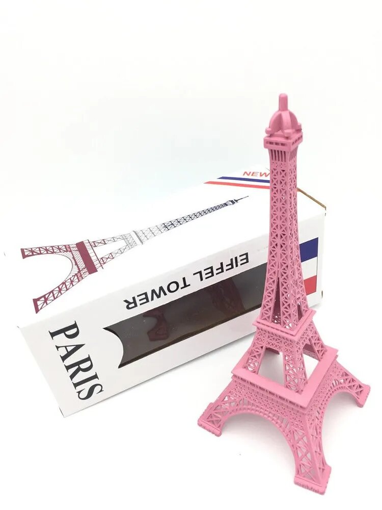 Розовая романтическая модель Эйфелевой башни французского Парижа (высота 18см)