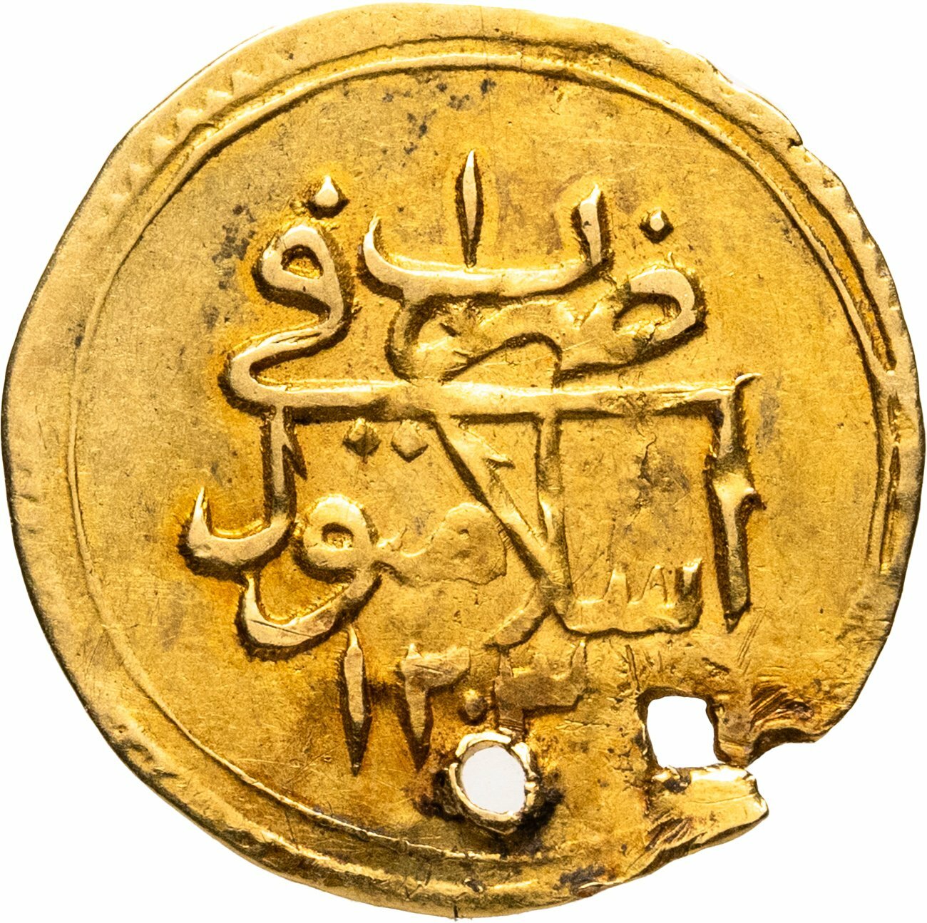 Османская империя 1,25 куруша - 1/4 финдика 1789 1203 г Х , 1 год правления Селим III, Золото 800, в сохранности VF-XF