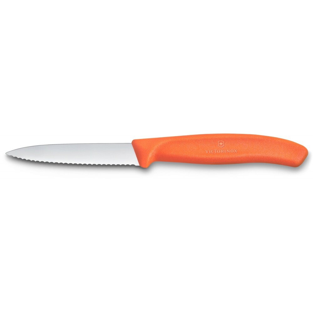 Victorinox Kitchen 6.7639. C1 Нож кухонный victorinox swiss classic, для овощей и фруктов, 80 мм, серрейторный, оранжевый