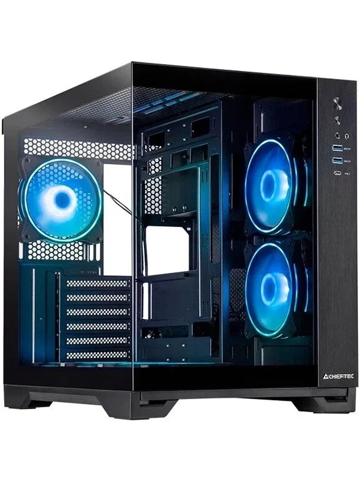 Компьютерный корпус ATX Chieftec Visio черный (gm-30b-tg-op)
