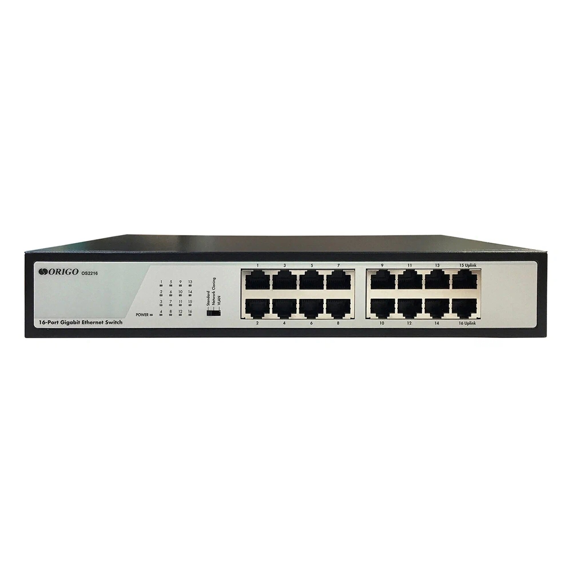 Коммутатор Origo OS2216, неуправляемый, металл, 16 портов, 10/100/1000Mbps
