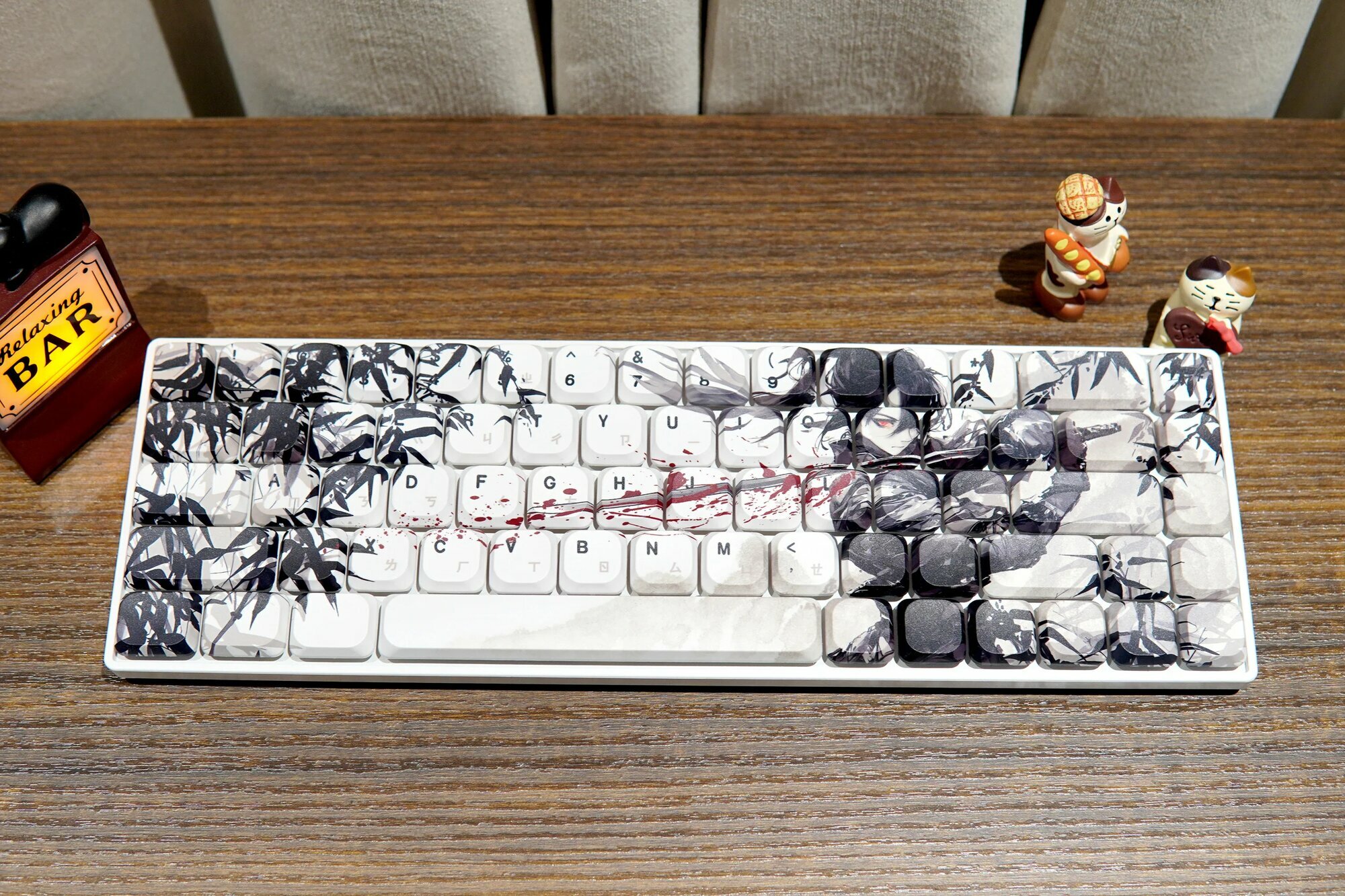 Chinese Style Low Profile Keycaps 5MM ADA Keycap Double Shot PBT Keycaps for MX Switch 60% 64% 68% 75% Mechanical Keyboard Cap