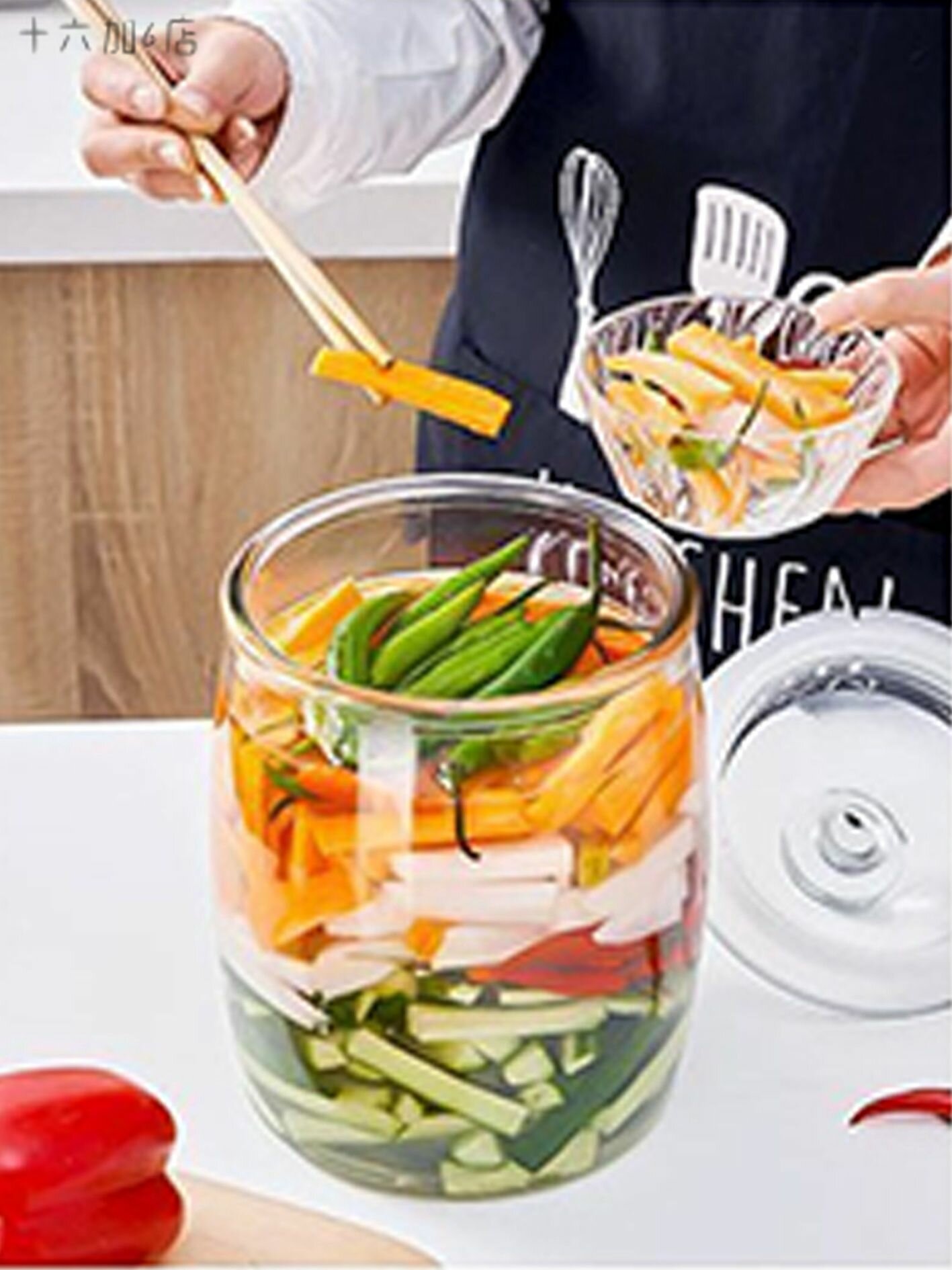 Стеклянная банка-кадка 2,2 л прочная и функциональная ёмкость для квашения и маринования