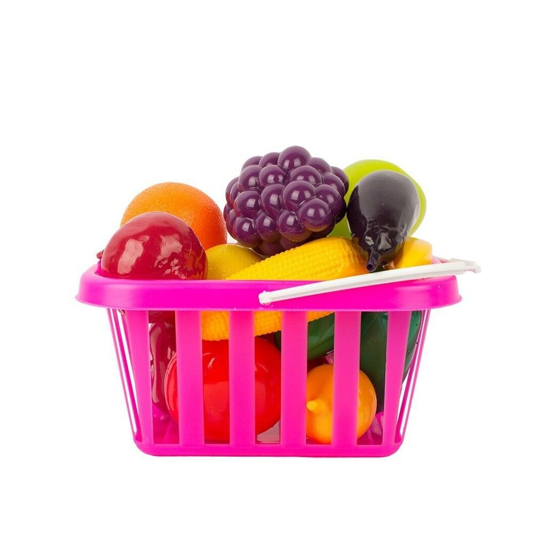 Игровой набор «Фрукты и овощи» корзина из пластика, 17 предметов, для детей