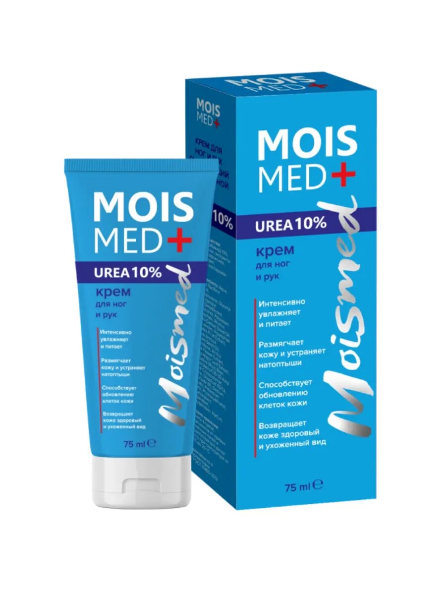 Mois Med+ Крем для рук и ног с мочевиной 10%, крем, 75 мл, 1