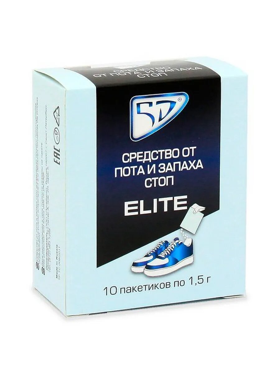 5D Elite Средство от пота и запаха стоп, порошок, 10шт.