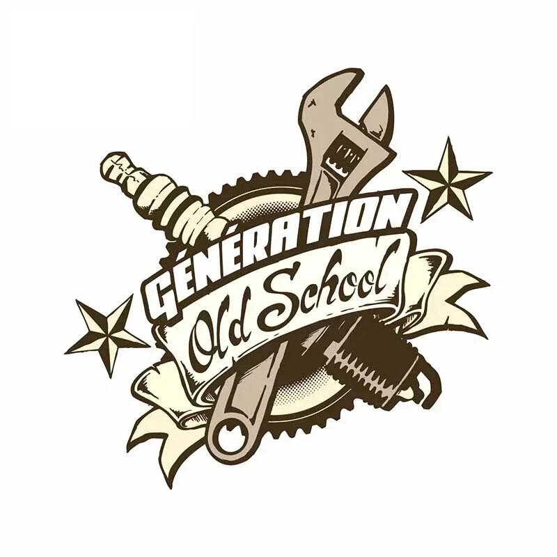 Старая школа водостойкий солнцезащитный крем автомобильная наклейка клейкий аксессуар Style A, 10CM