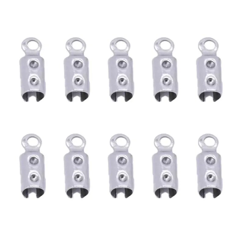 Зажимы для троса из нержавеющей стали с круглыми краями, зажимные бусины для кожаного троса, аксессуары для создания браслетов и ожерелий, - 3mm