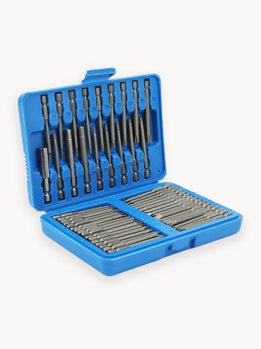 Набор удлиненных бит безопасности, 50 шт, квадратные плоские шестигранные шлицевые отвертки Torq разных размеров, биты для отверток