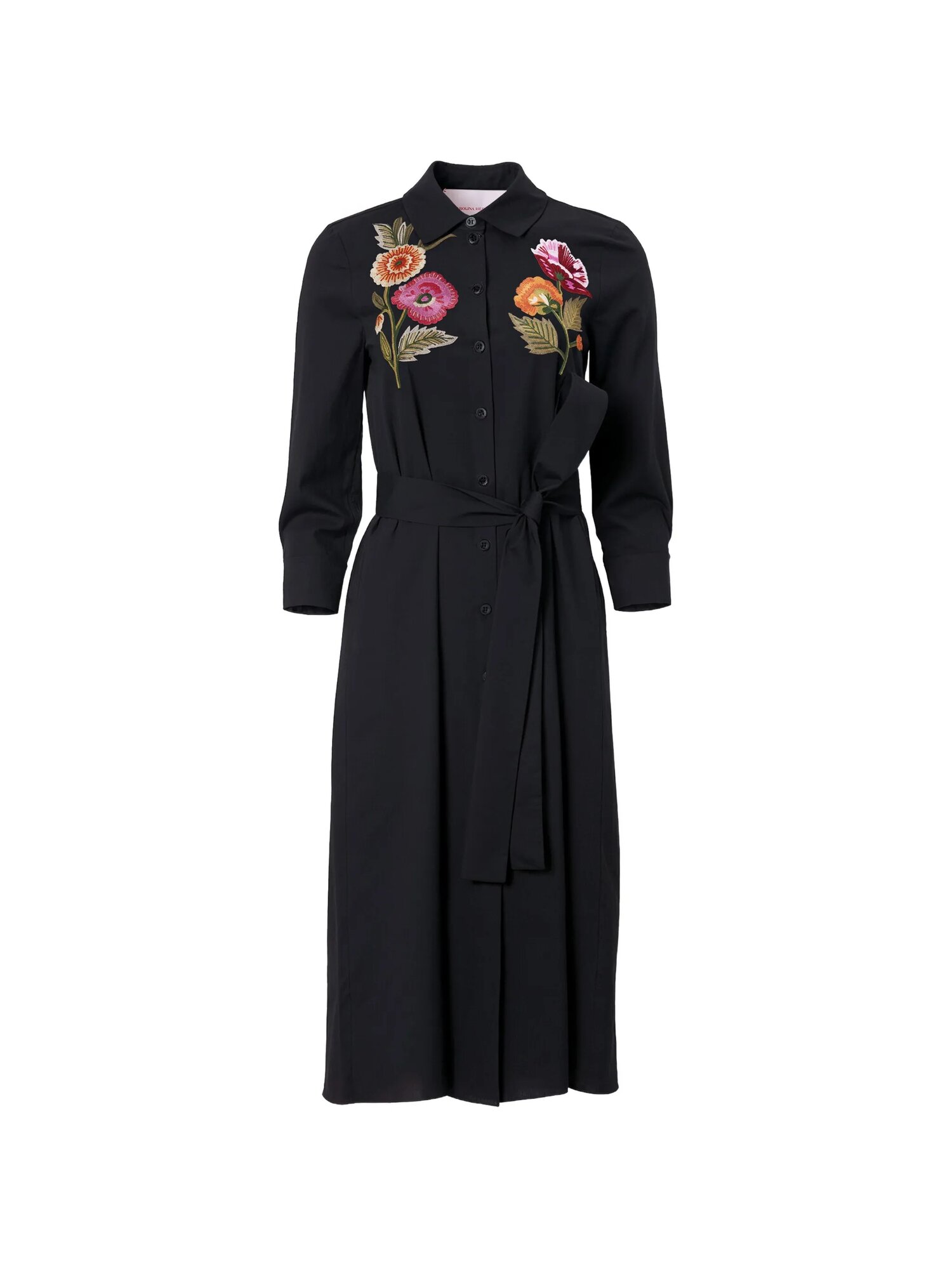 Платье Embroidered shirt dress with belt