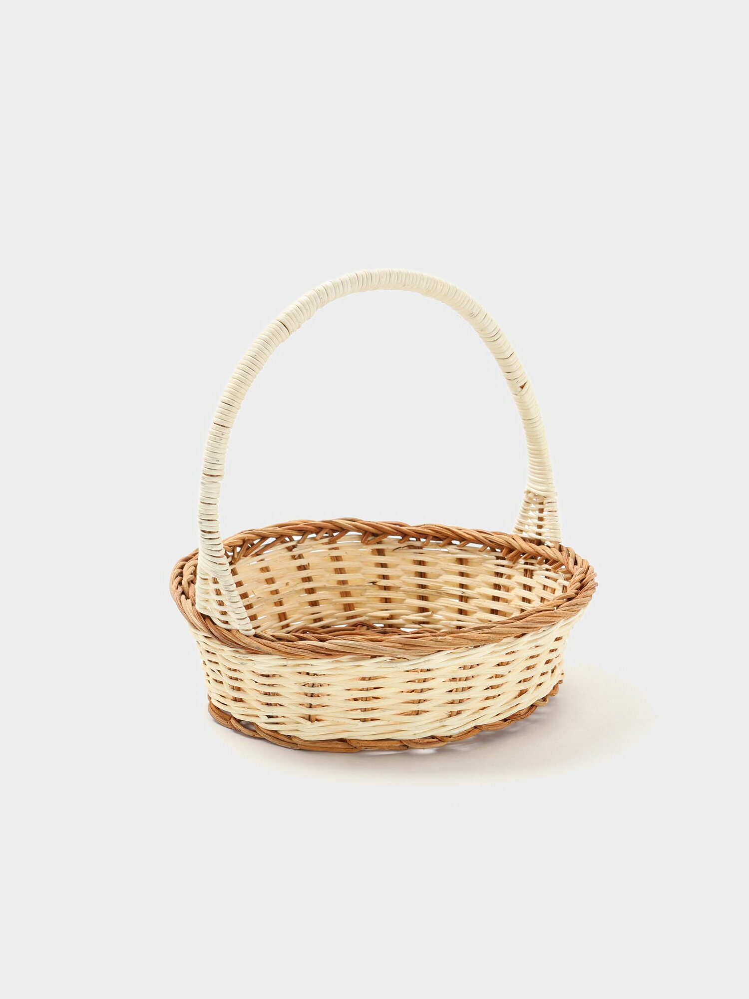 Корзина плетёная, 23x23x23 см, ротанг, цвет: бежевый, дизайн: однотонный
