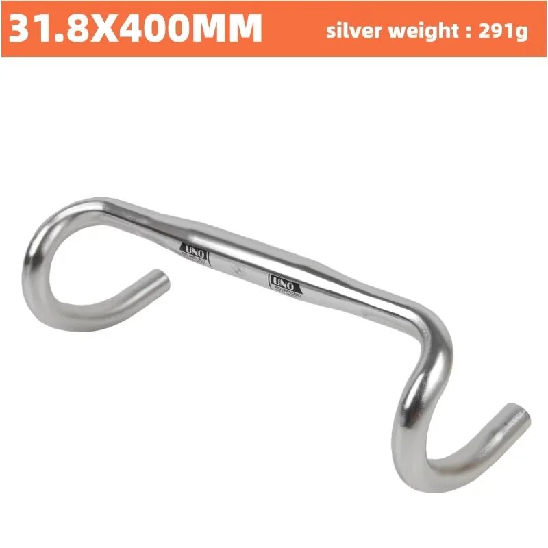 UNO 31.8 мм изогнутый руль для шоссейного велосипеда 360/380/400/420/440 Серебряный, 31.8X400MM SLV