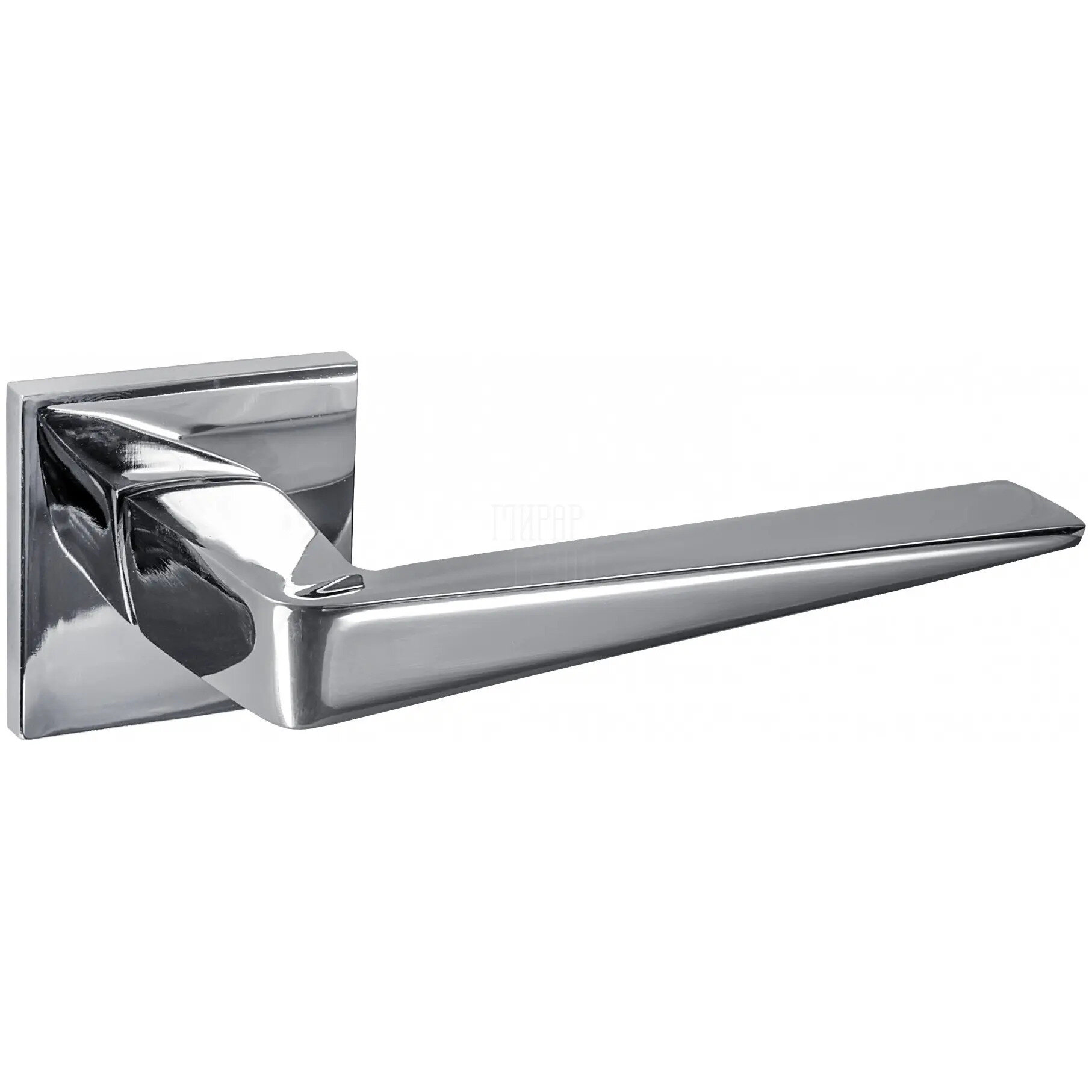 Дверные ручки Puerto (Пуэрто) "Раф", серия SLIM INAL 552-03 (slim) на тонком квадратном основании хром блестящий
