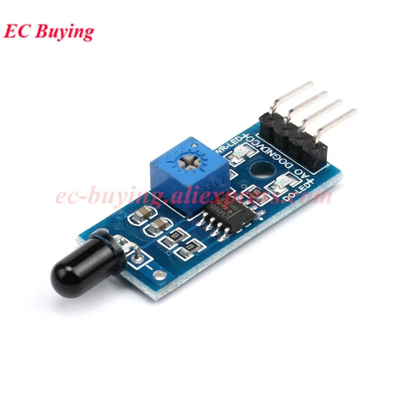 ИК-датчик обнаружения пламени LM339 3,3В-5В EC Buying 10pcs, Blue Board