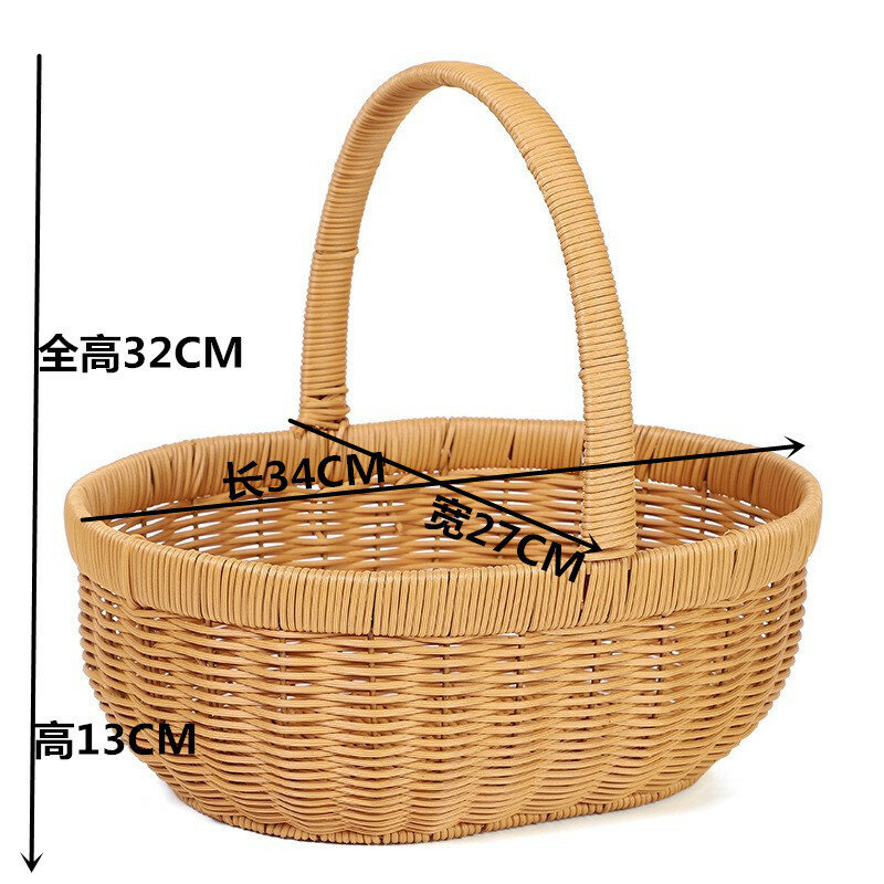 Корзина для покупок из искусственного ротанга, корзина для овощей, корзина для яиц, большая ручная корзина, корзина для пикника, плетеная вручную корзина для фруктов.