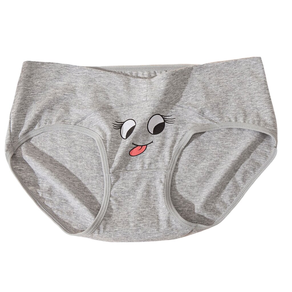 Трусики для беременных с мультяшным рисунком, Нижнее белье из эластичной хлопчатобумажной ткани с низкой талией