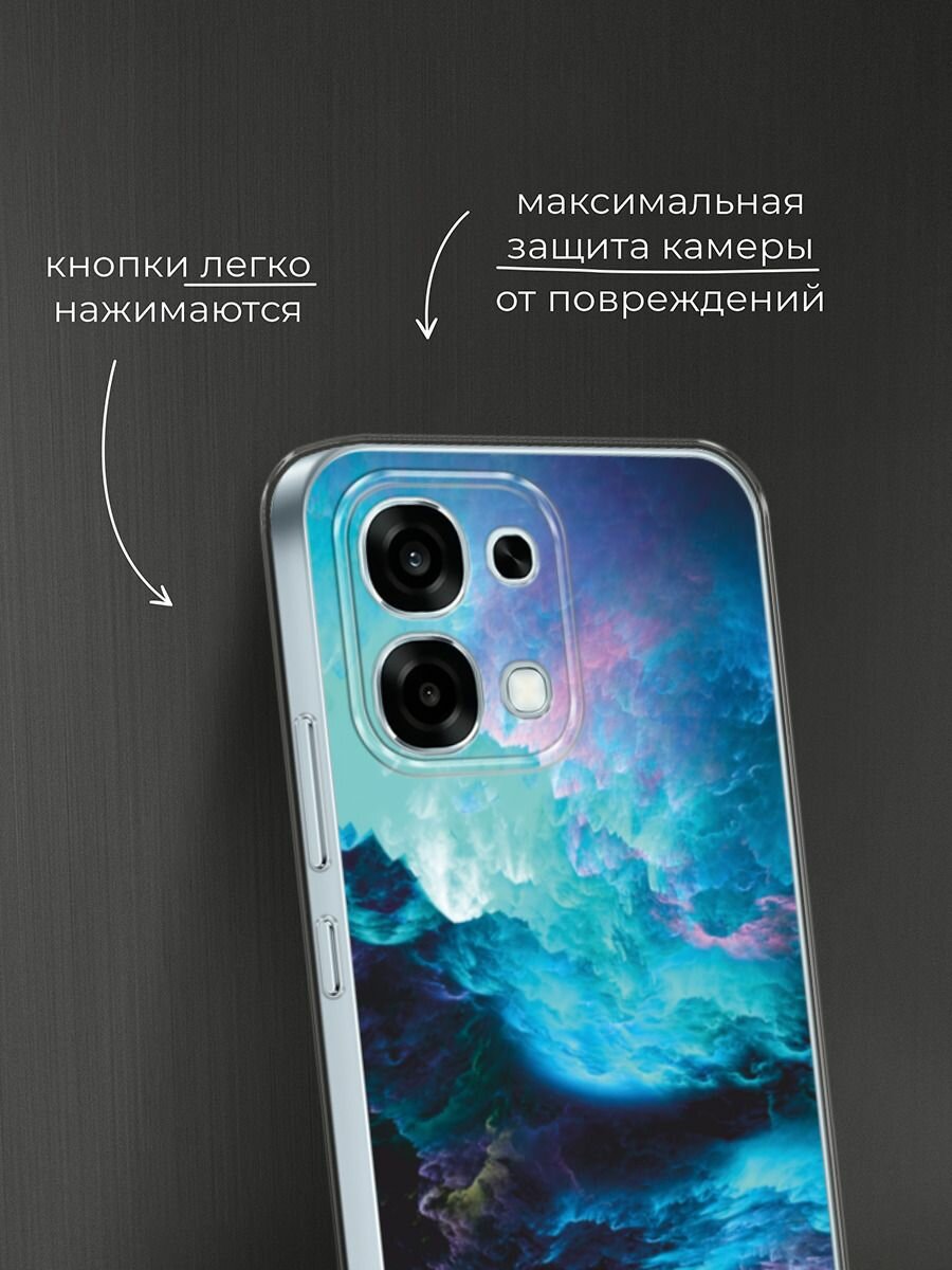 Силиконовый чехол на Oppo A6 Pro / Оппо A6 Про с принтом Бирюзовое небо — фото 1