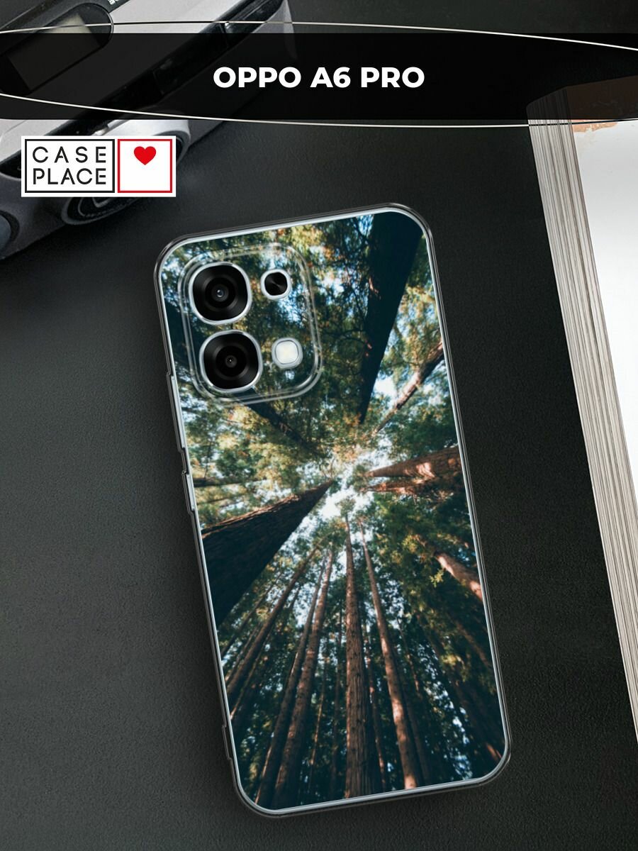 Силиконовый чехол на Oppo A6 Pro / Оппо A6 Про с принтом Лес 18