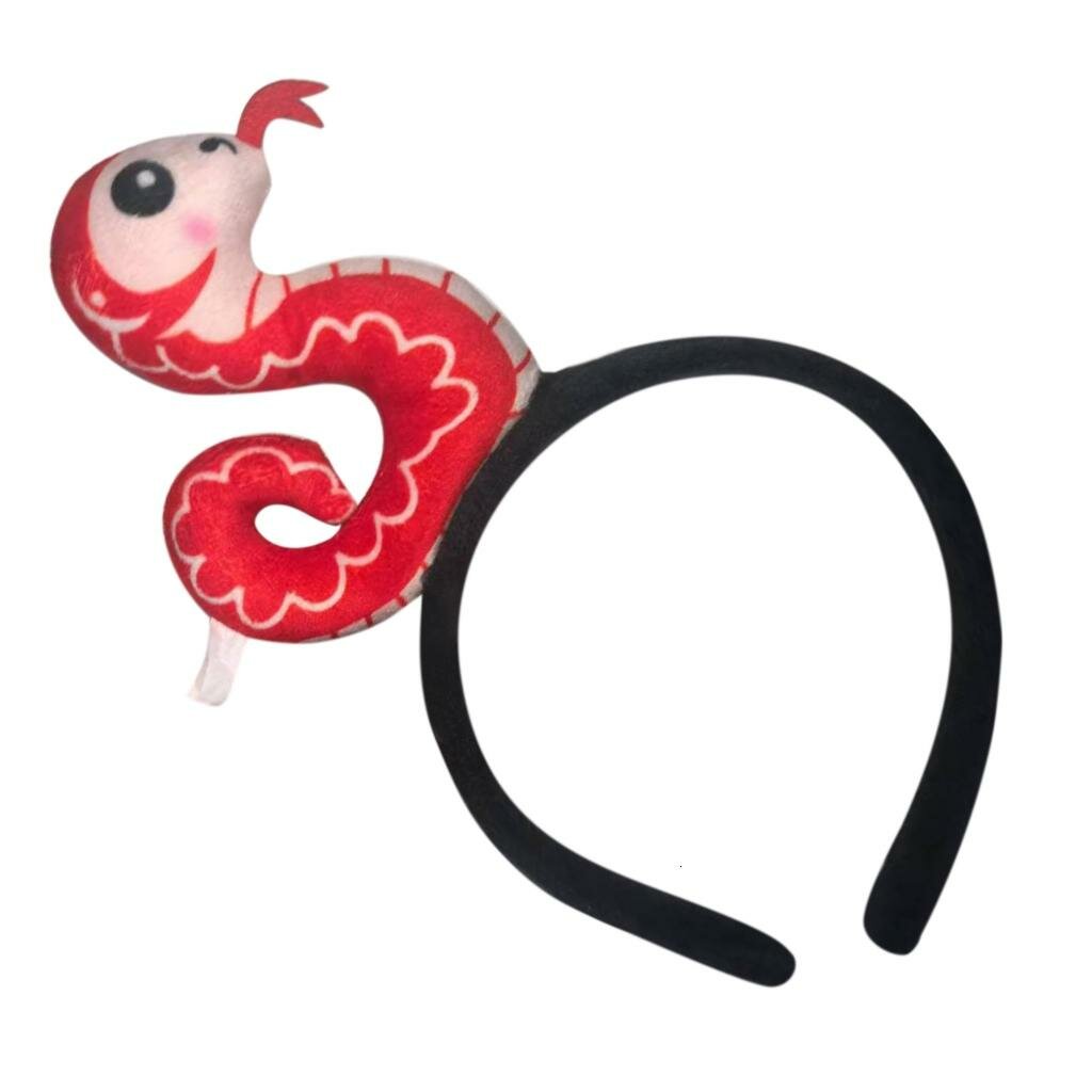 Новогодняя змеиная повязка на голову, красный
