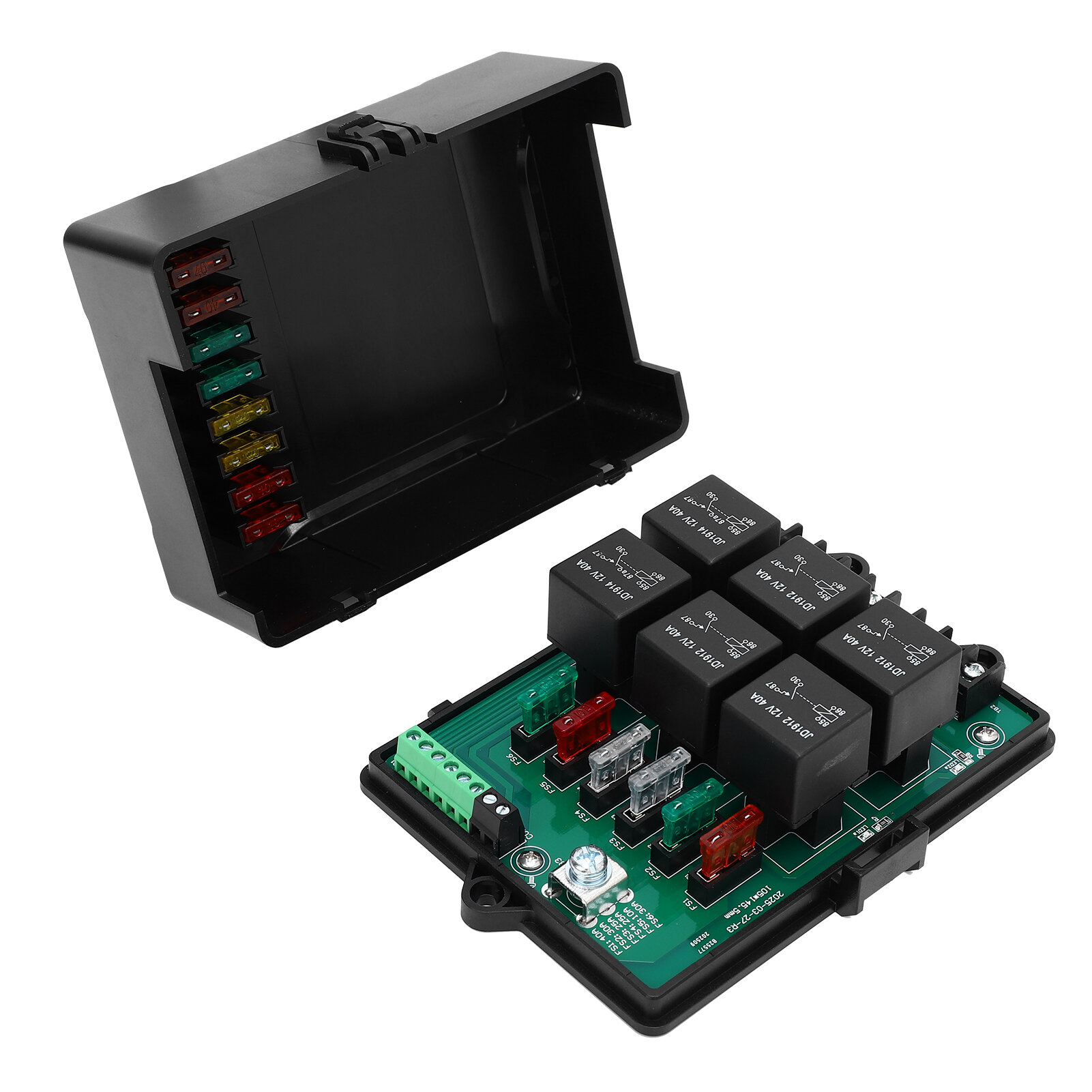 Автомобильный релейный блок, 6-позиционные реле, 14 предохранителей ATC ATO, водонепроницаемая панель автомобильных реле со светодиодными индикаторами