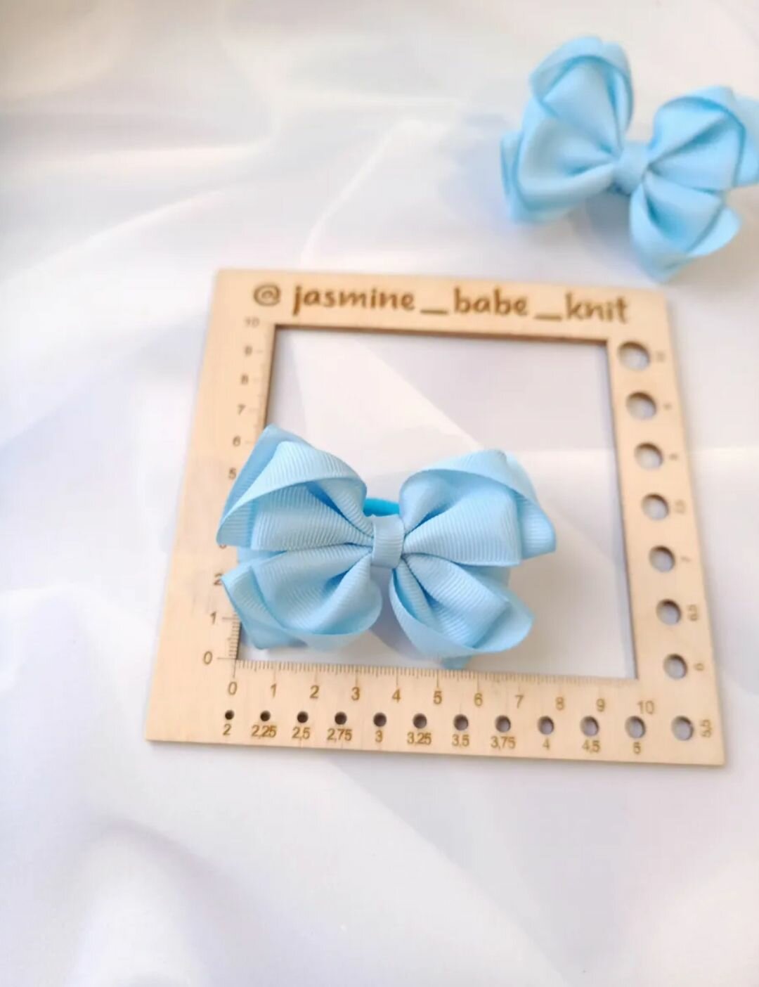 Бантики для волос голубые