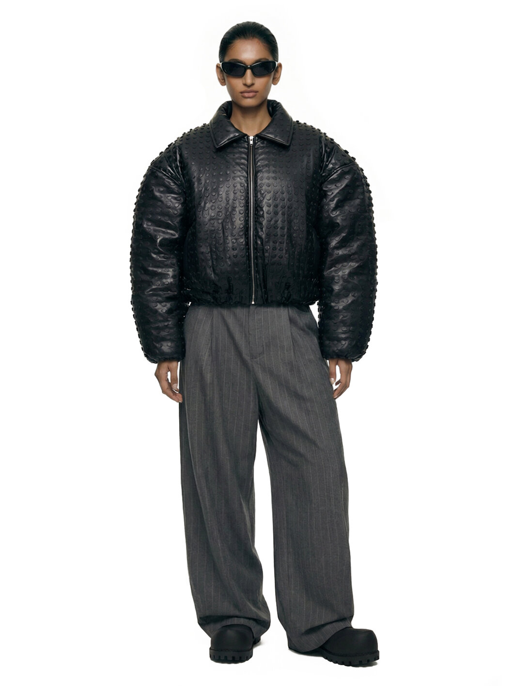 Бомбер Старый Стиль из перфорированной кожи YOUR ANTIHERO