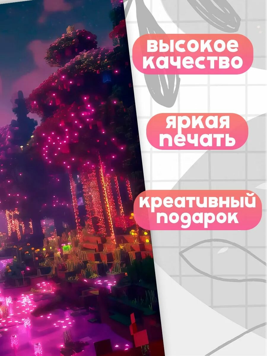 Постер на стену Minecraft , плакат 1шт, А2 размер. — фото 1