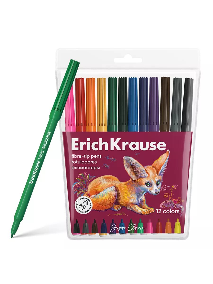 Фломастеры Safari Ultra Washable 12 цветов