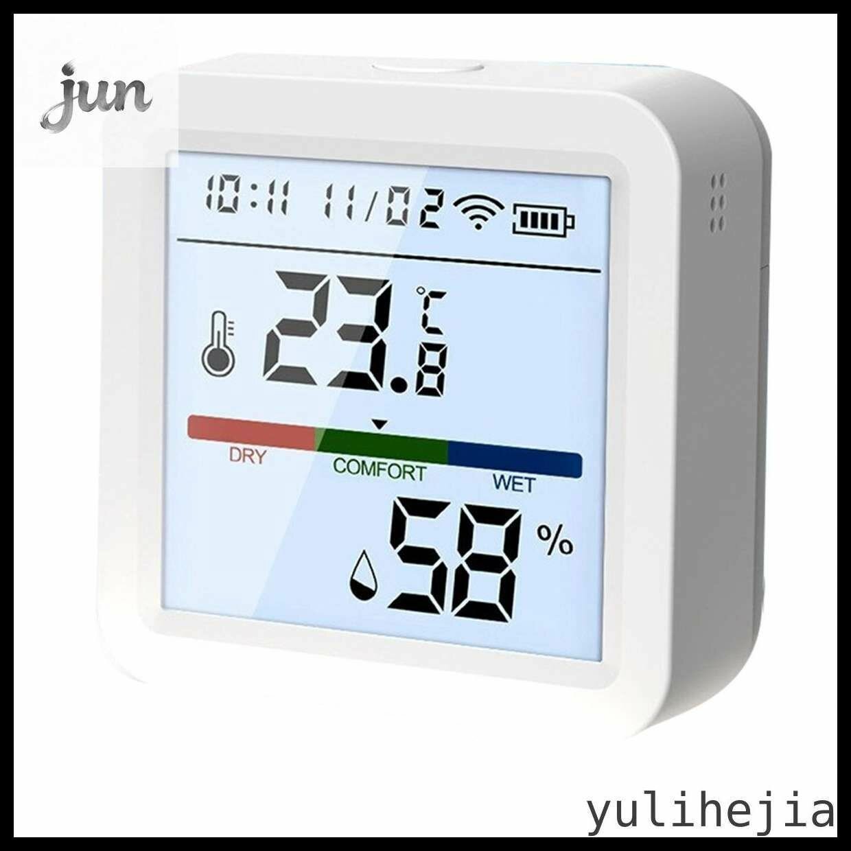 Tuya WiFi Датчик температуры и влажности Smart Life Подсветка Гигрометр Термометр Поддержка Alexa Home