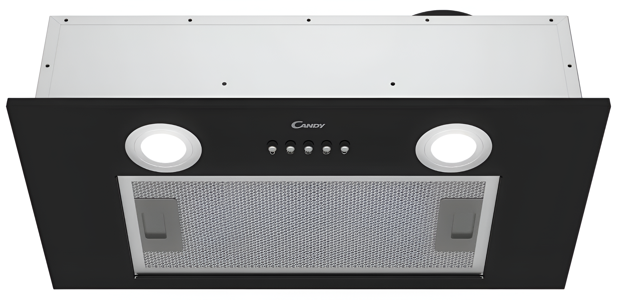 Вытяжка Candy CPY5MBP-07, полностью встраиваемая, черная, производительность 450 м куб./ч, LED