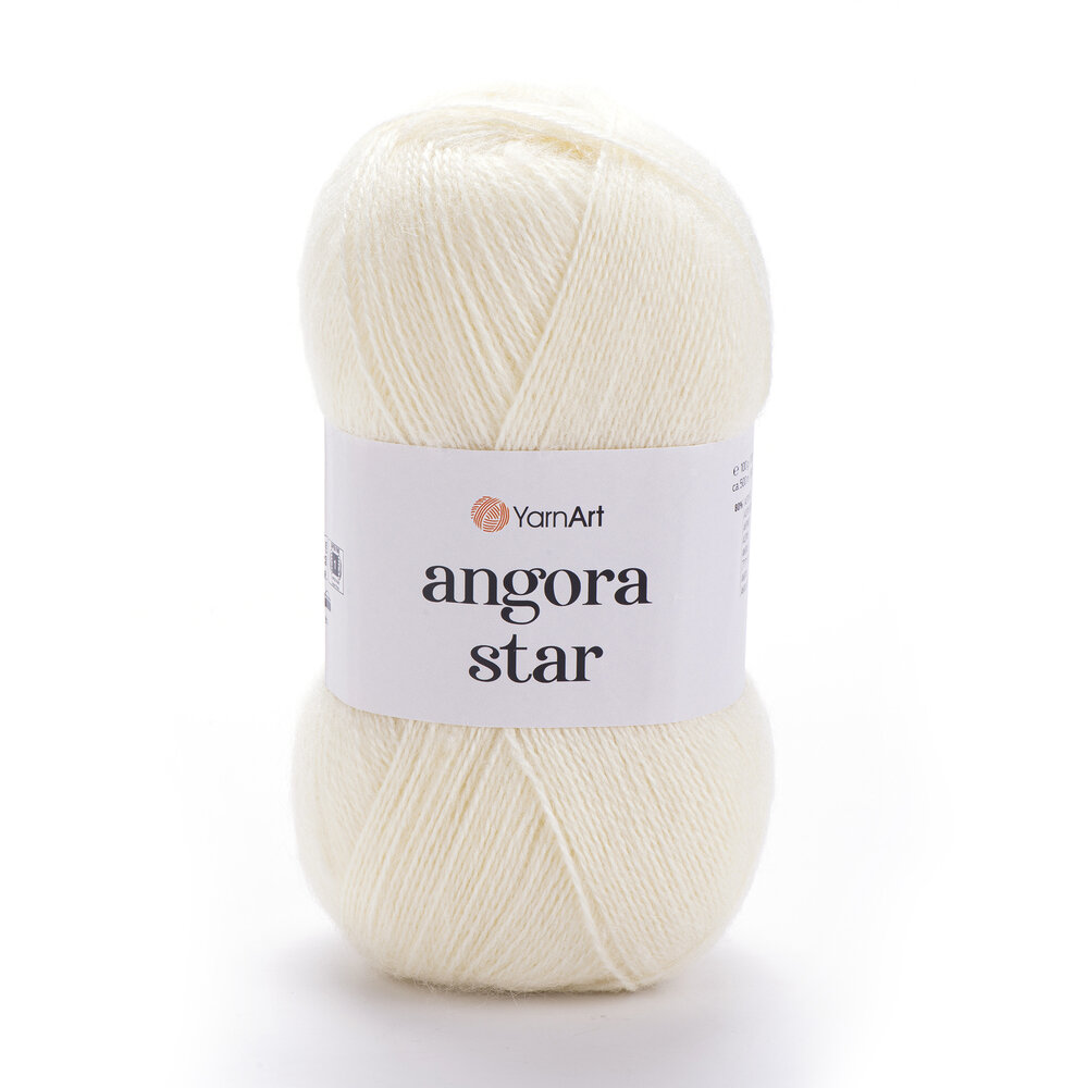 Пряжа для вязания YarnArt Angora Star 502 молочный 100 гр/500 м 20% тонкая шерсть, 80% акрил