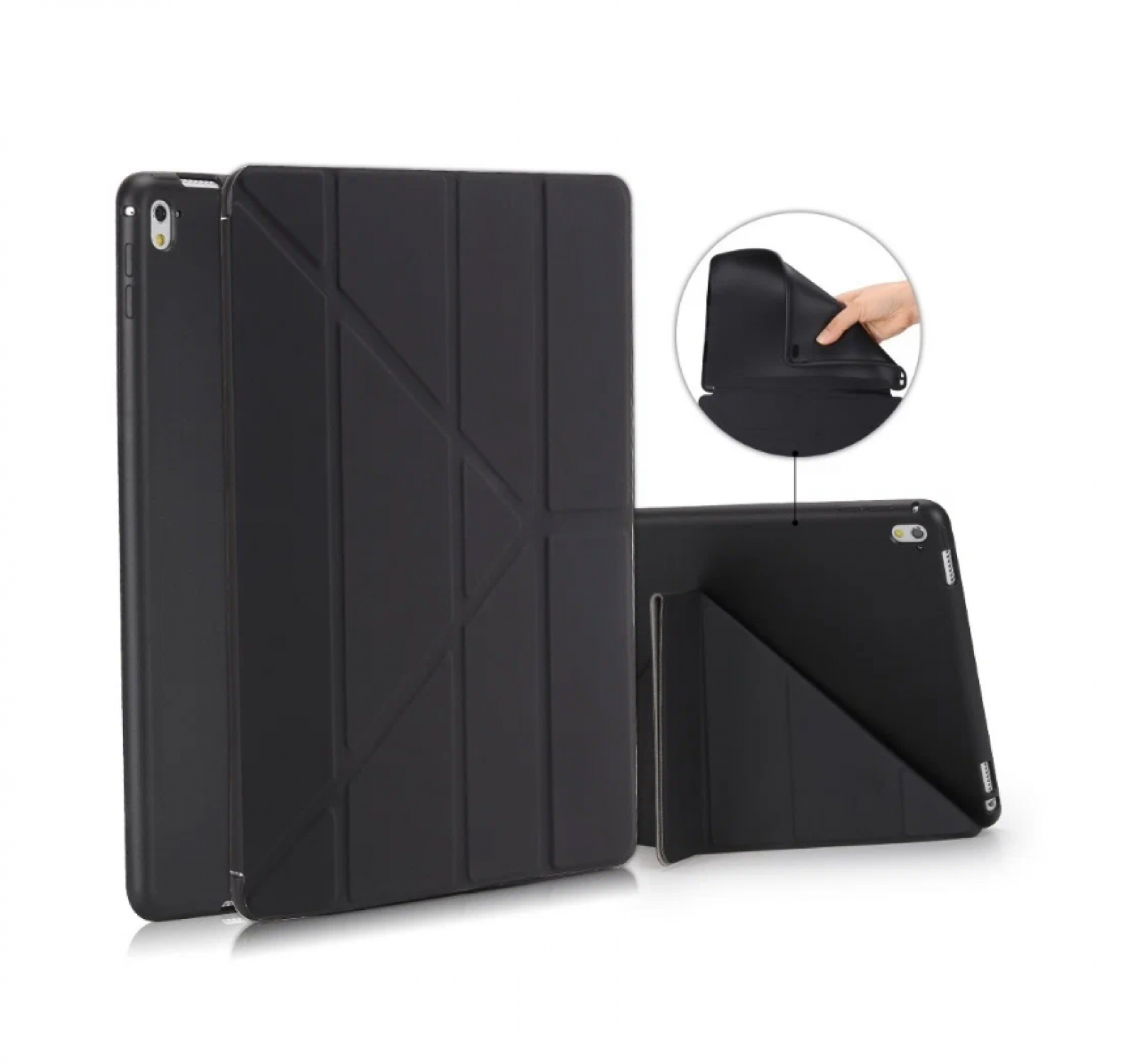 Чехол-книжка MyPads с подставкой Оригами для iPad Pro 9.7 (2016) A1673 A1674 A1675 черный эко-кожа