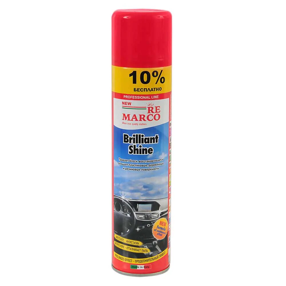 Полироль для пластика RE MARCO BRILLIANT SHINE глянцевая виноград 400 мл RM-407/RM-409