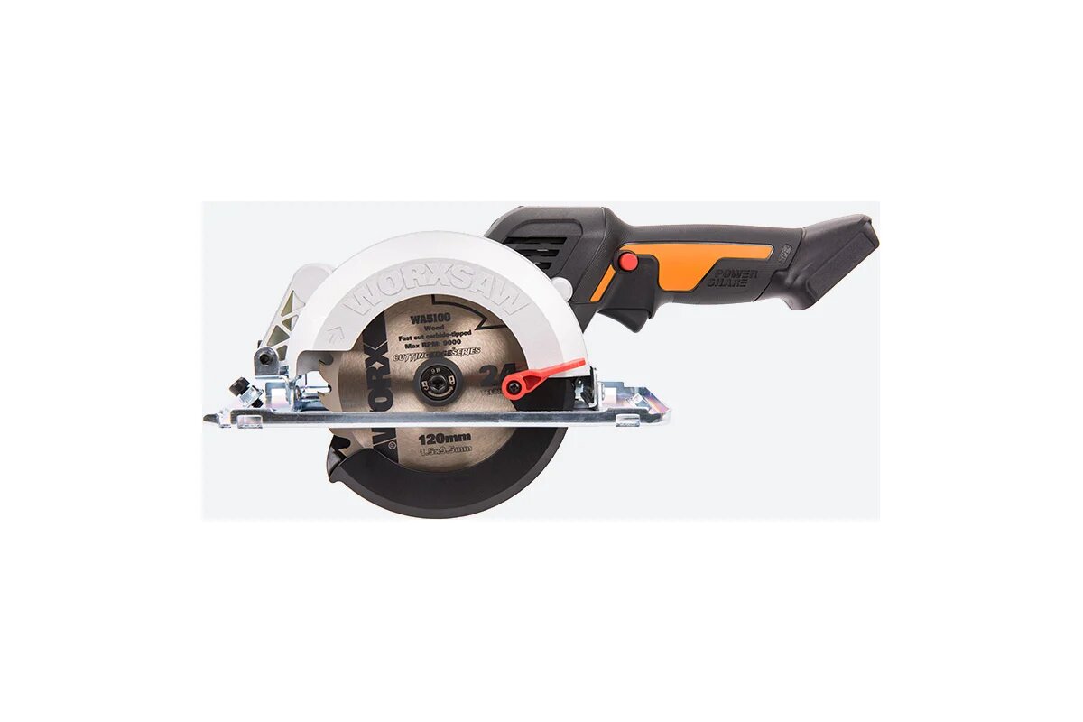 Пила циркулярная Worx WX531.9 аккумуляторная, бесщёточная, до 6900 об/мин, диск 115 мм