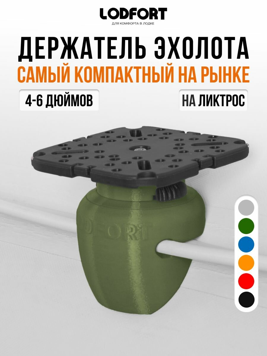 Держатель эхолота Lowrance elite/Garmin striker на ликтрос 4", 5", 6" LODFORT универсальный, быстросъёмный