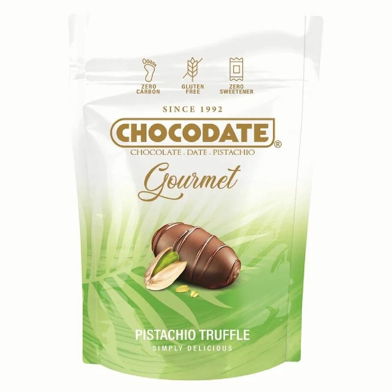 Конфеты CHOCODATE GOURMET Финики с фисташкой и фисташковым кремом в молочном шоколаде /дой-пак/ 90 г