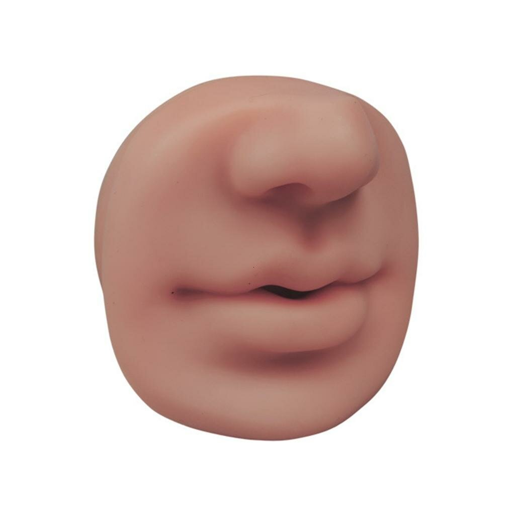 Силиконовая модель губ для практики, темный цвет кожи