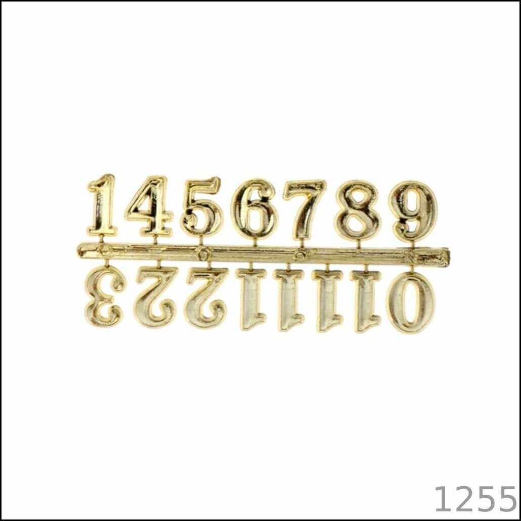 Циферблат настенных часов арабские и римские цифры - 2 см, золотой арабский, 1 комплект11