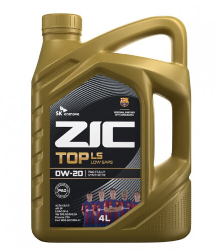 Моторное масло Zic TOP 0W-20 синтетическое 4 л