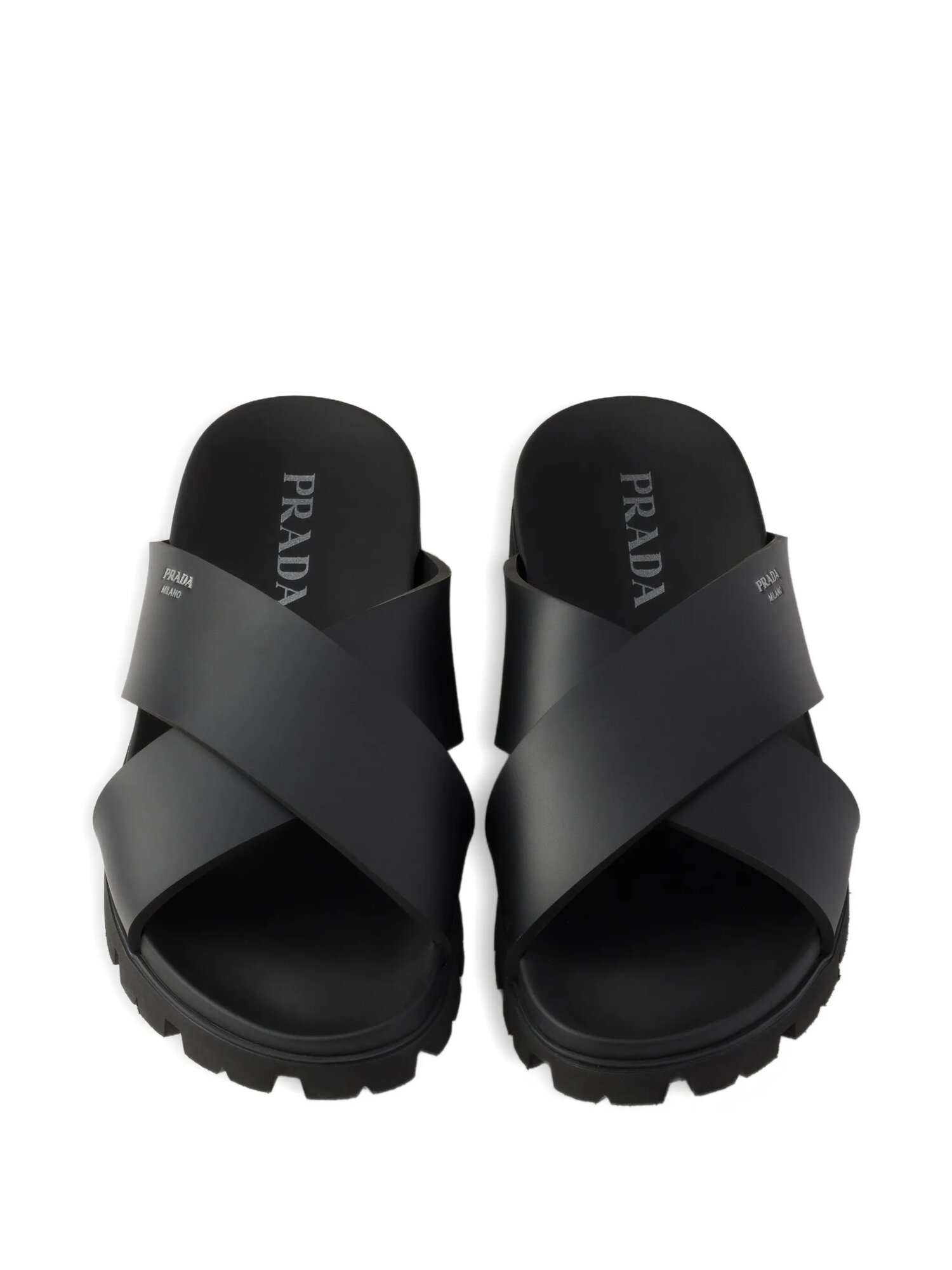 Шлёпанцы Prada Crisscross rubber slides, размер 8 UK — фото 1