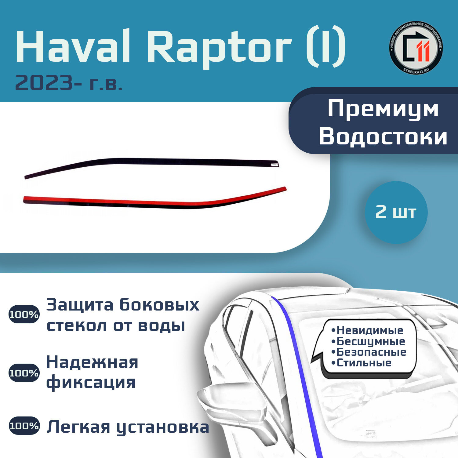 HAVAL RAPTOR 2023- (I+I рестайлинг) - Премиум водостоки лобового стекла
