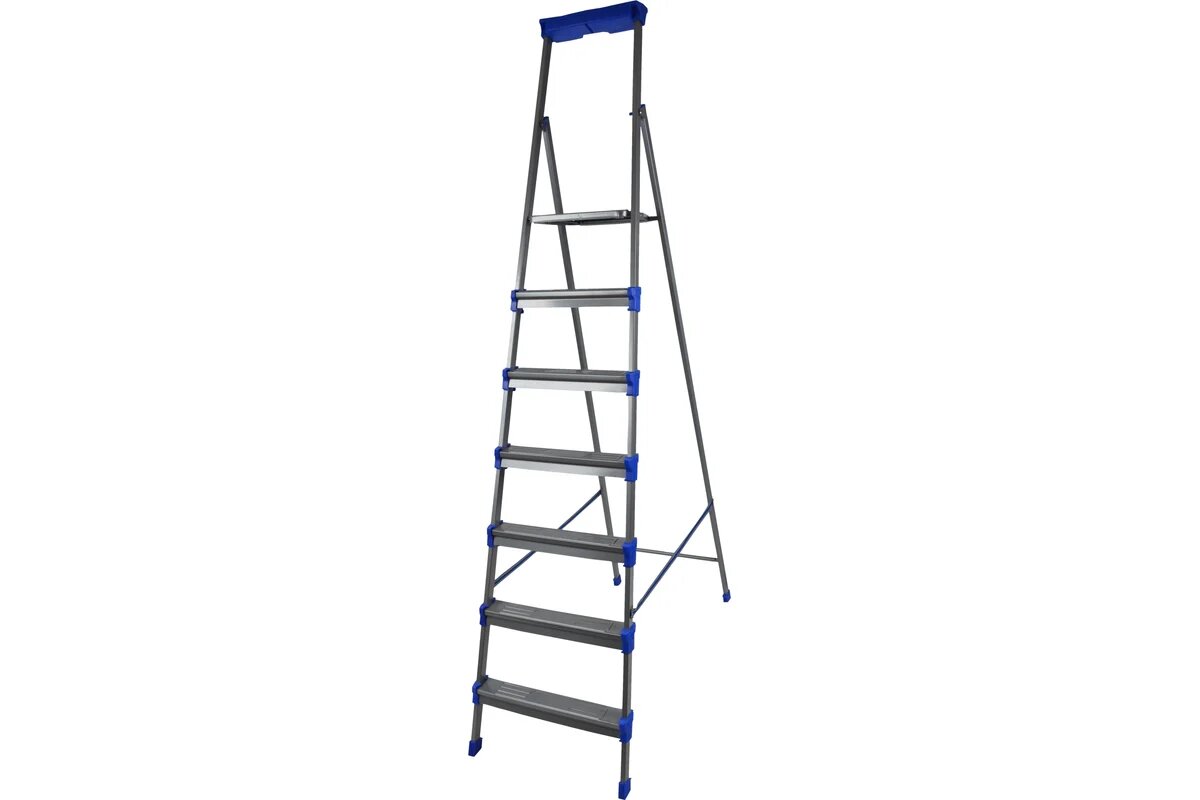 Стремянка Nika СМ7, 7 ступеней, высота платформы 151 см, до 150 кг, с площадкой