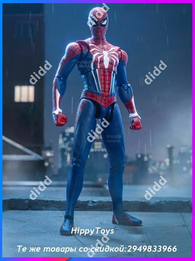 Человек паук фигурка, Spider-Man Advanced Suit, PS4, подвижные фигурки,18 см, ZD TOYS
